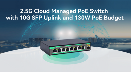 2.5G Cloud Managed PoE Switch with 10G SFP Uplink and 130W PoE Budget ...