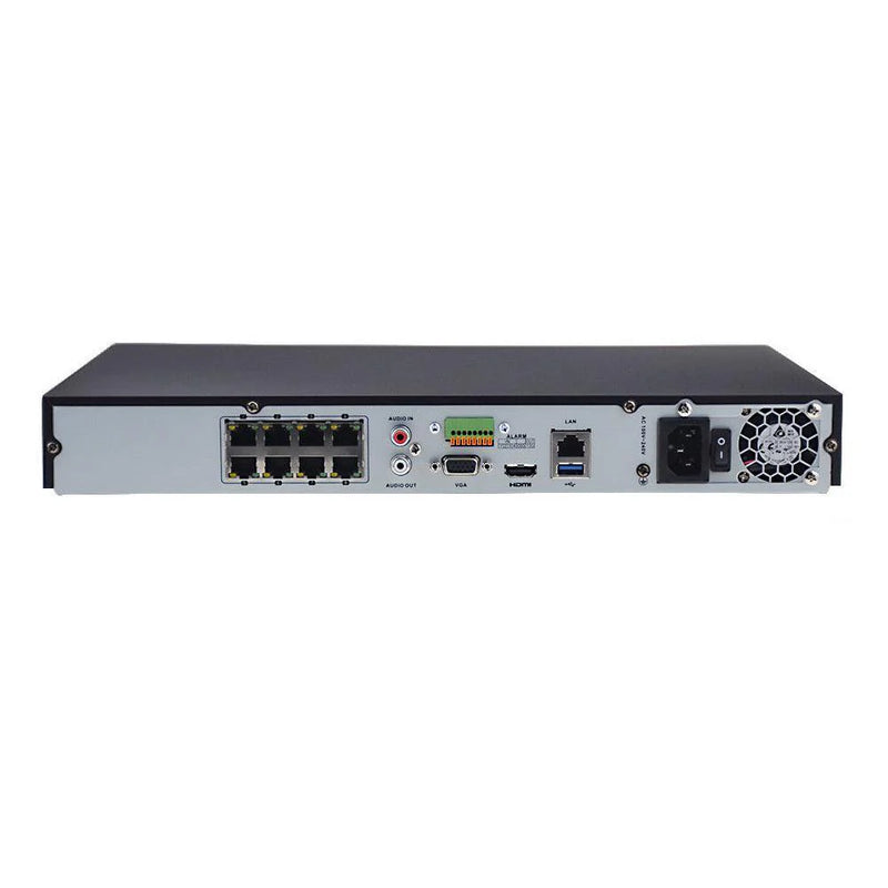 (NVR508P8-K2) 8CH NVR with 8 PoE ports, 4K resolution, max 2 HDDs, 1U ...