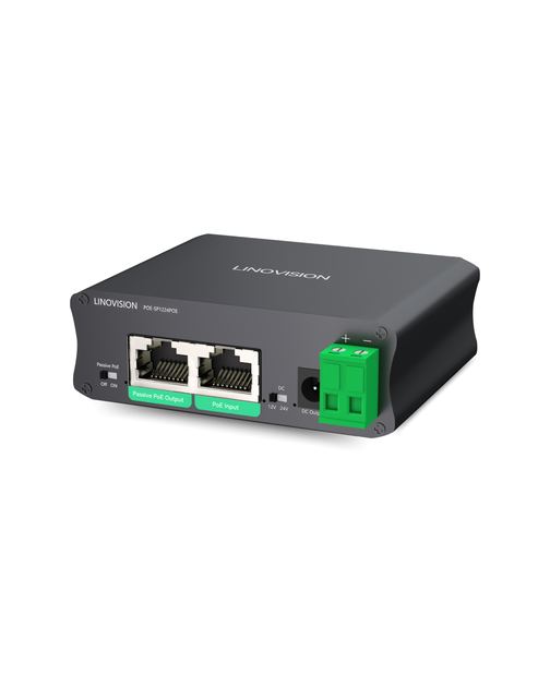 Industrial Gigabit 30W PoE Splitter with Switchable DC12V Output and 1 ...