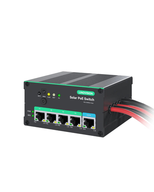 4 Ports Full Gigabit PoE Switch with built-in MPPT Solar Charge Contro ...
