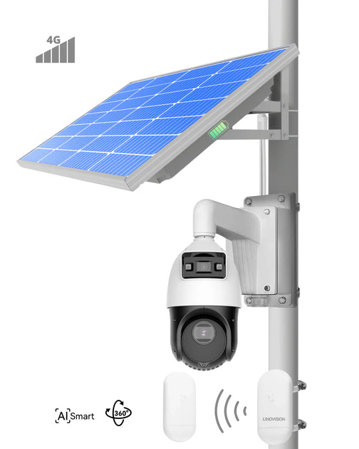 (GO SOLO PTZ544D UB) Commercial Solar Power Camera KIT with Pre-Paired ...